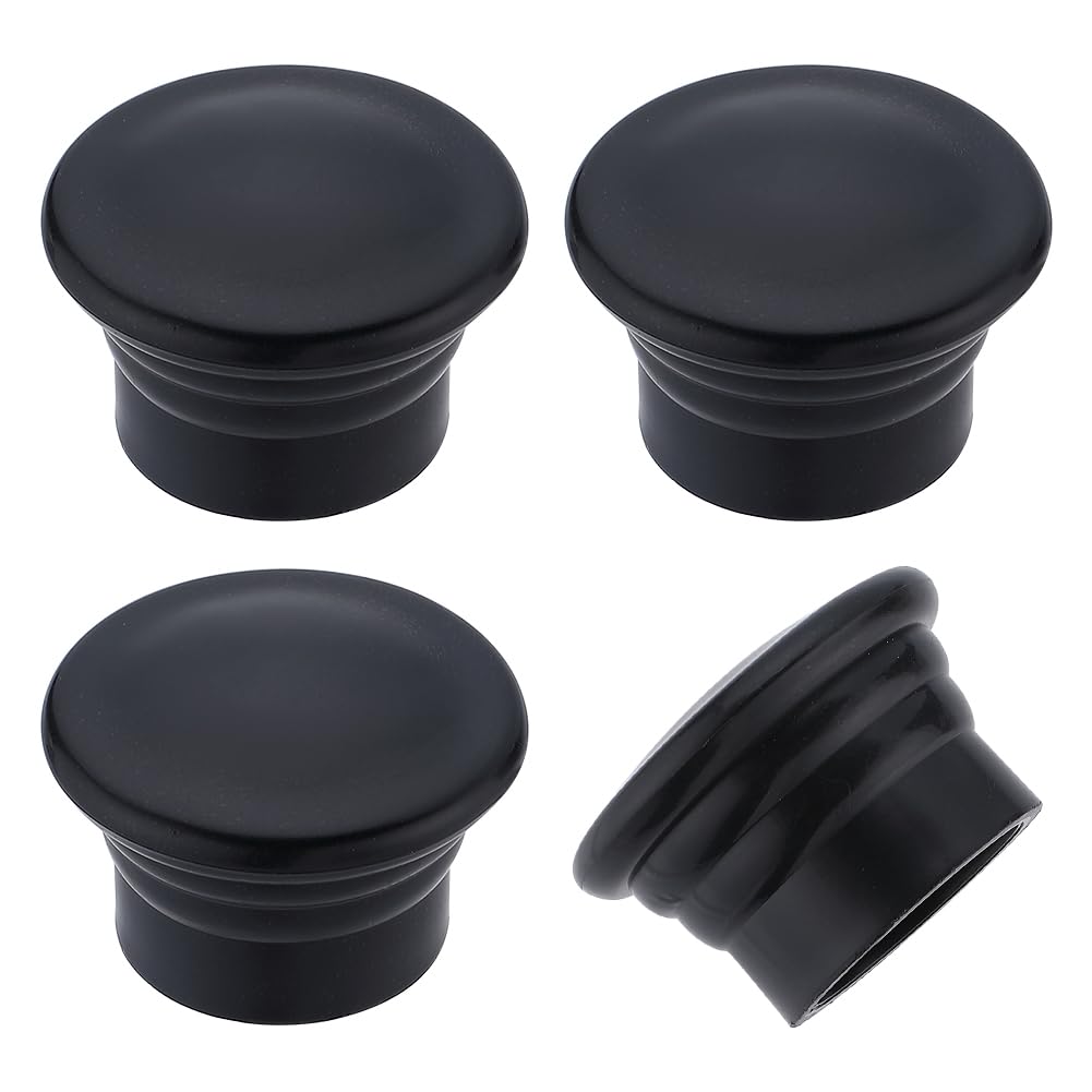 Amazon.com: GORGECRAFT 4Pcs Curtain Rod Covers Black Curtain Finials ...