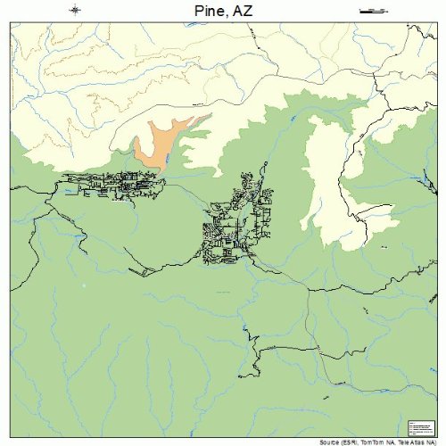 Amazon.com: Large Street & Road Map of Pine, Arizona AZ - Printed ...