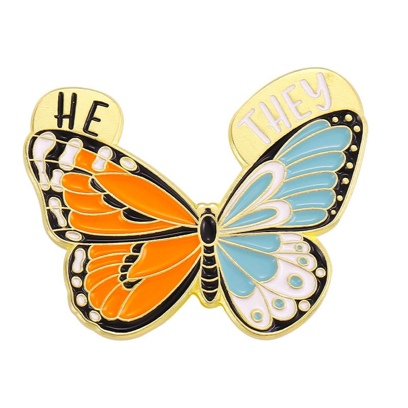 Amazon.com: LGBTQ Cute Butterfly Gender Identity Bulk Pins - Pronouns ...