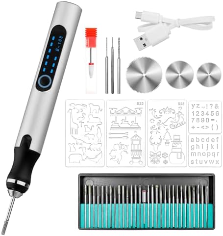 KugobarNe USB Rechargeable Engraving Pen 35 Bits, Mini Engraver Pen All ...