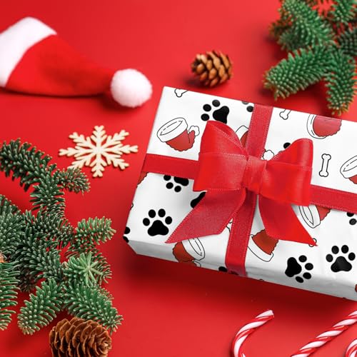 RUSPEPA Dog Christmas Wrapping Paper - Mini Roll - 43.2cm x 5m ...