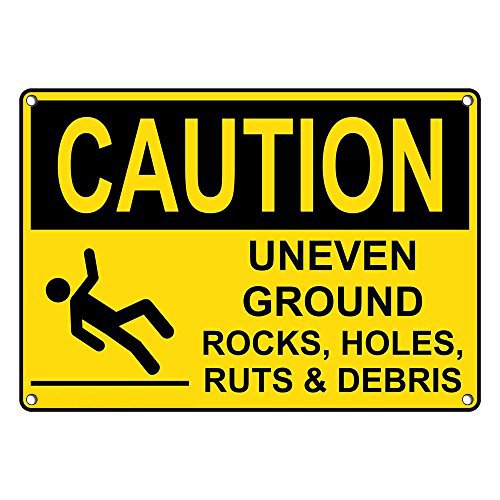 Amazon.com: Weatherproof Plastic OSHA Caution Uneven Ground Rocks ...