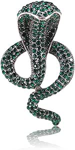 Amazon.com: Retro Cobra Snake Lapel Brooch Pin Cubic Zirconia ...