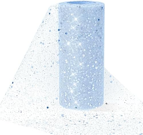 Glitter Netting Fabric 6 Inch x 25 Yards Glitter Tulle Rolls Tulle ...