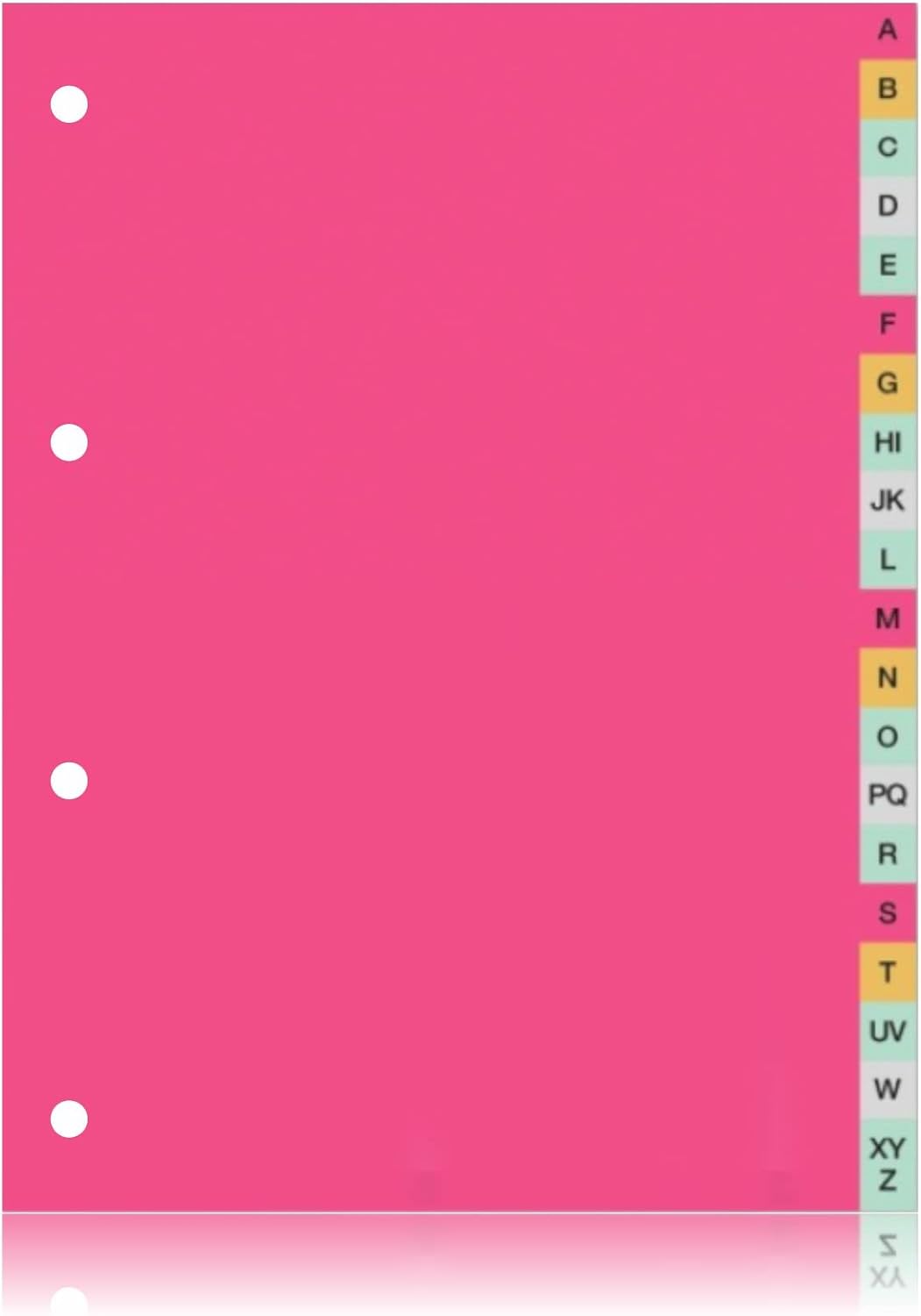 Index Dividers A-Z Folder Divider Reinforced Pink Subject Divider for ...