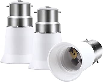 Liuyife Pack of 3 B22 to E27 Converter, BC to ES Lamp Base Adapter ...