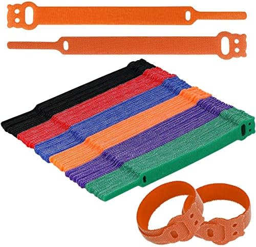 Klett Kabelbinder,120 Stück Wiederverwendbare Kabel Klettband mit Nylon ...