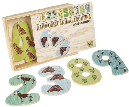 Rainforest Animal Wooden Counting Puzzle : Amazon.in: Toys & Games