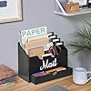 Amazon.com: Desktop Mail Organizer with 4 Large Compartments and Drawer ...