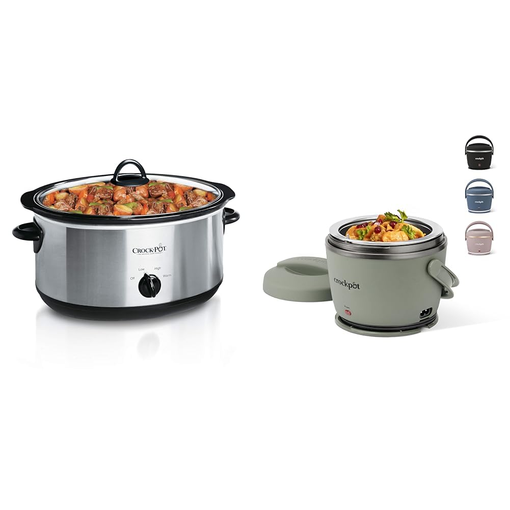Amazon.com: Crock-Pot 7 Quart Oval Manual Slow Cooker & Electric Lunch ...
