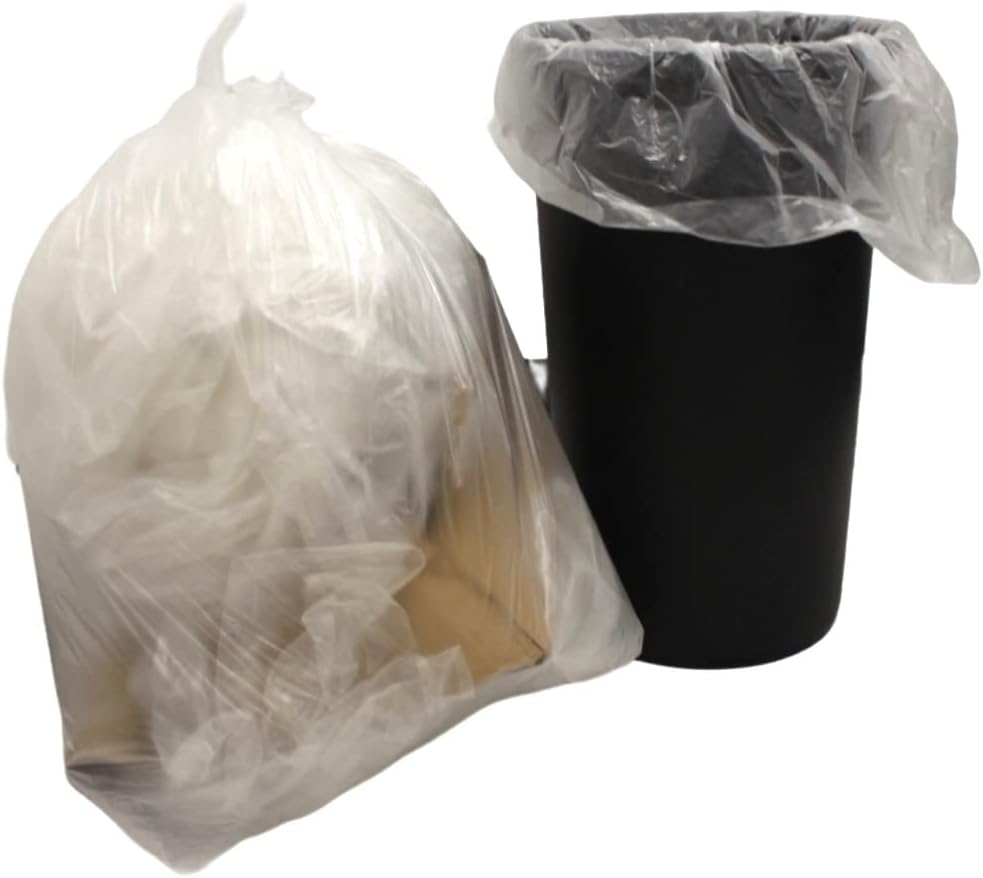 100 x Strong CLEAR Refuse Sacks Bin Bags Rubbish Bin liners Polythene ...