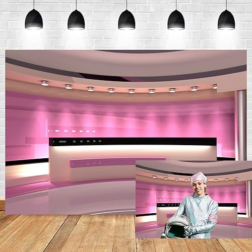 Amazon.com : Leyiyi 7x5ft News Broadcast Hall Backdrop Recetation Desk ...