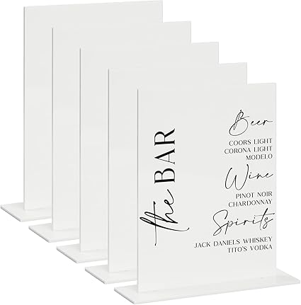 Amazon.com: 8x10 Inch White Acrylic Sign with Stand | 5 Pack Blank ...