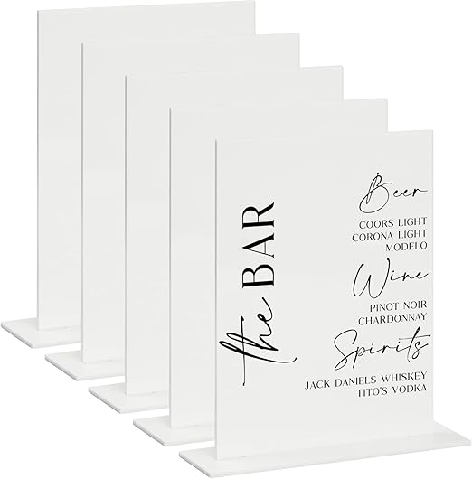 Amazon.com: 8x10 Inch White Acrylic Sign with Stand | 5 Pack Blank ...