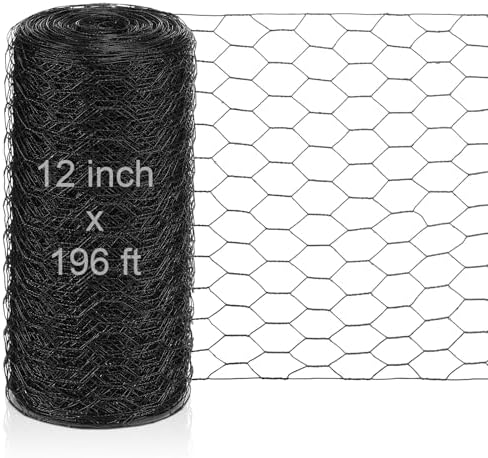 Amazon.com : MorningRo 12 in x 196 ft Chicken Wire Fence Mesh Black ...