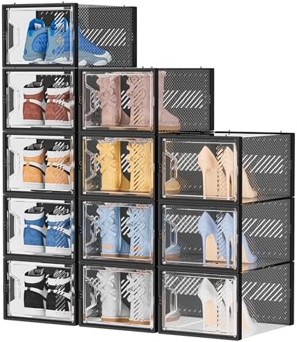 Amazon.com: SIMPDIY Shoe Organizer, 12 Pack Shoe Storage Shoe Organizer ...