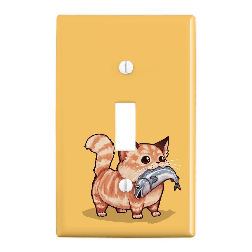 Cartoon Cat With Fish In Mouth