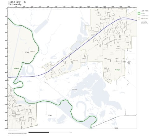 ZIP Code Wall Map of Rose City, TX ZIP Code Map Not Laminated: Amazon ...