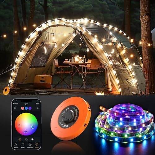 Enhon Camping String Lights, 35 Ft Camping Lights with 64 Globe LED, 10 ...
