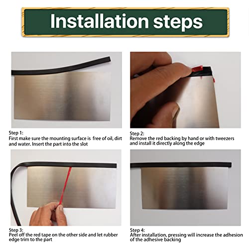 Snapklik.com : Pionasuicg Rubber Edge Trim Self-Adhesive U Channel Edge ...