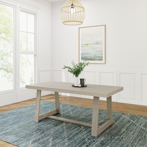 Amazon.com: Plank+Beam 60 Inch Dining Table, Solid Wood Kitchen Table ...