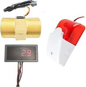 Amazon.com: 12V DC Digital Flow Meter and Alarmer with G1 1/2 Sensor ...