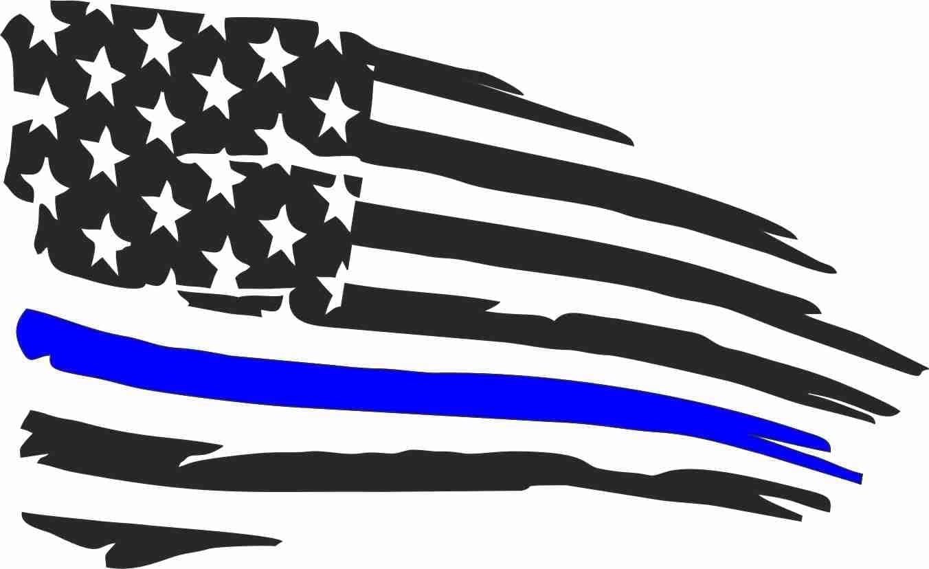 Amazon.com - Distressed Thin Blue Line Flag Police Officers Law ...