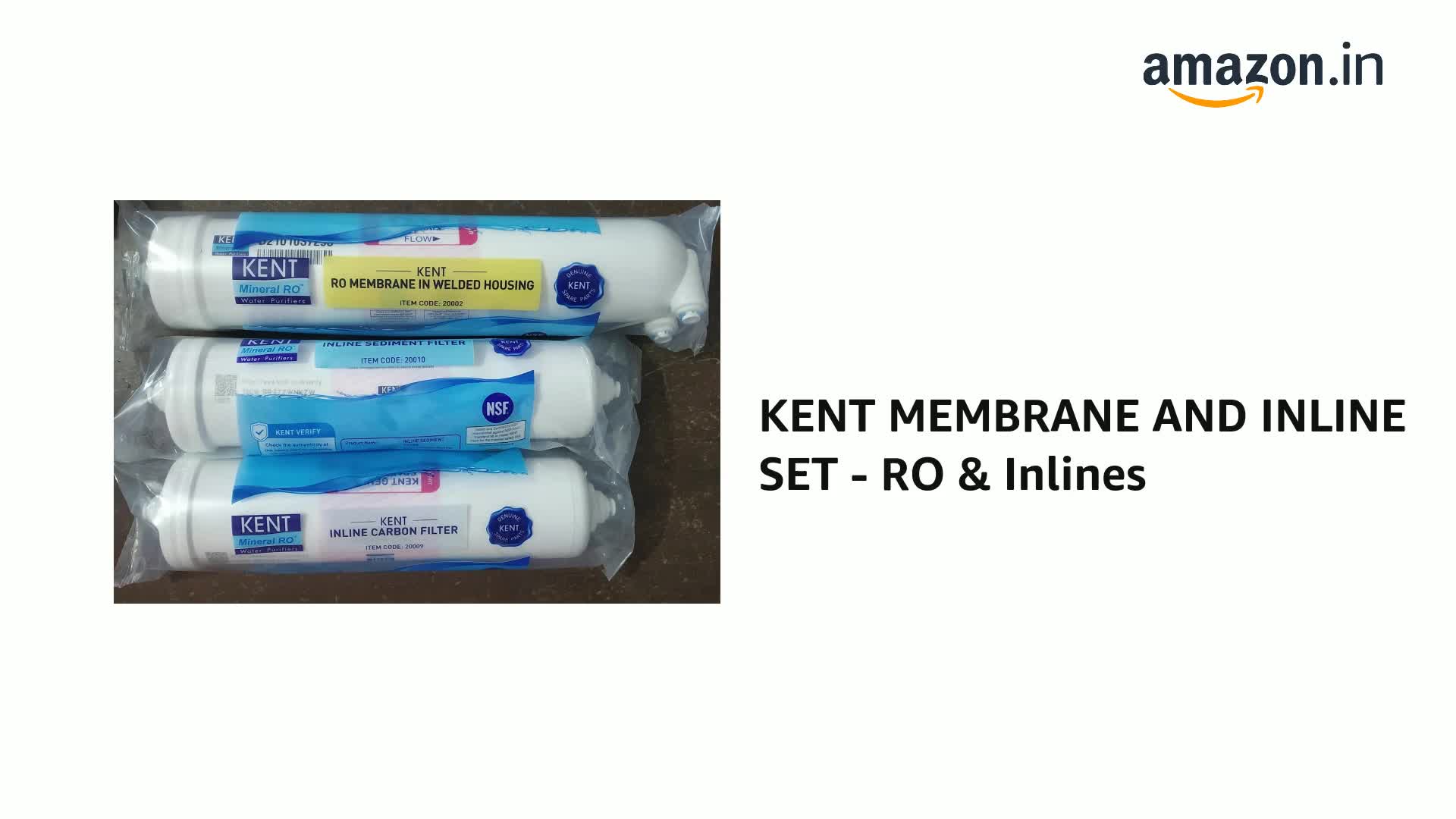 Watch KENT MEMBRANE AND INLINE SET - RO & Inlines on Amazon Live