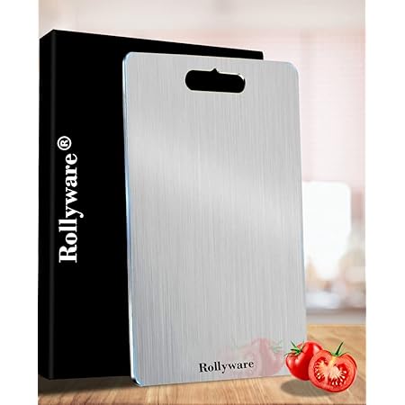 Buy Rollyware LARGE Chopping Board Stainless Steel Metal Cutting ...
