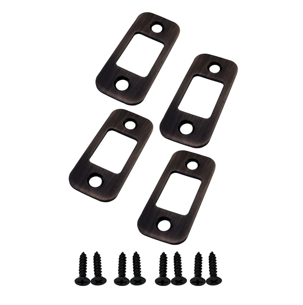 Snapklik.com : Solid Brass Deadbolt Strike Plate, Door Backplate, Round ...