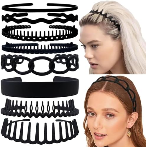 Amazon.com : SHEHARUHI 6 Pieces Non-Slip Plastic Headbands for Women ...