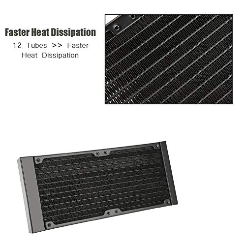 PC Heat Exchanger,12 Tubes Computer Heat Exchanger G1/4 Thread Water ...