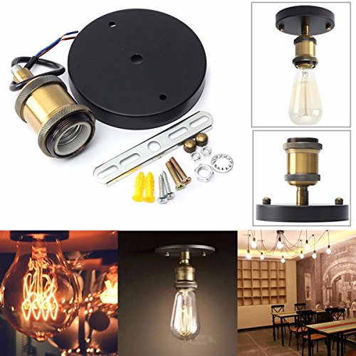 E27 Vintage Retro Industry Edison Ceiling Rose Light Holder For Rustic ...