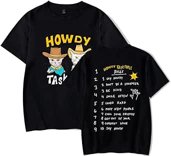 XJAYJZN Ryan Trahan Howdy Task Force Merch T-Shirt Women/Men Summer ...