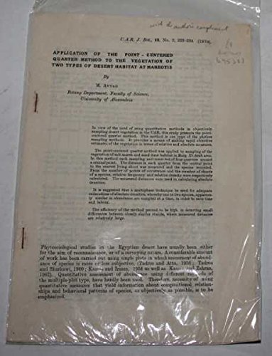 Application Of The Point-Centred Quarter Method To The Vegetation Of ...