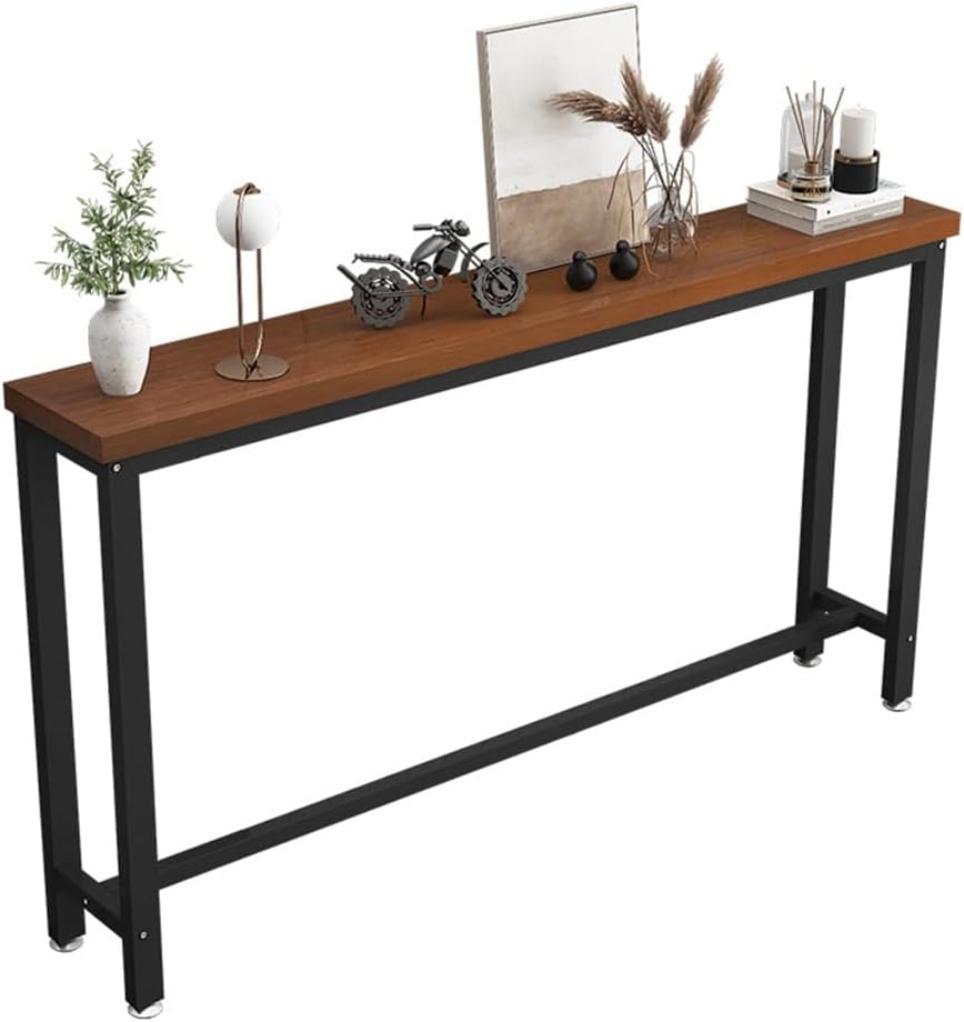Contemporary Narrow Console Table, Entryway Table with Storage Shelves ...