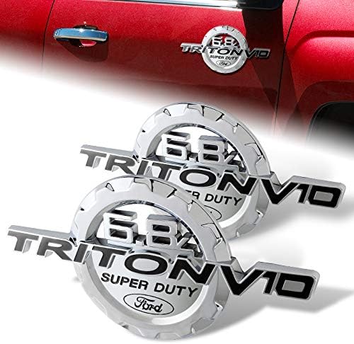 Amazon.com: EPARTS 2 Pieces Chrome Black Metal 3D 6.8L Triton V10 Auto ...