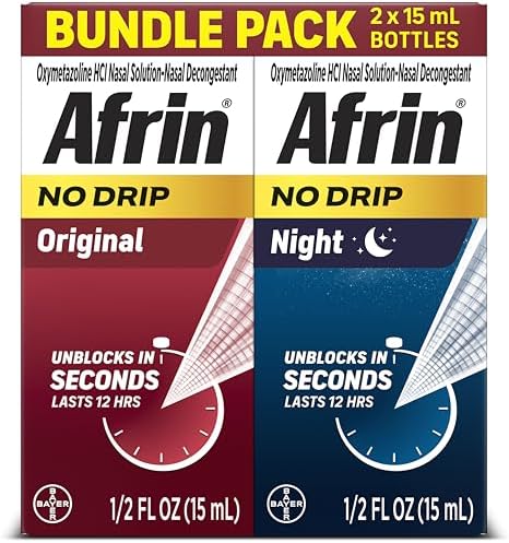 Amazon.com: Afrin Saline Nasal Spray Twin Pack, 100% Drug Free, Saline ...