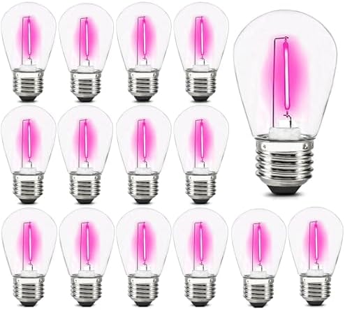 S14 Pink Replacement Bulbs 1W Plastic Shatterproof Filament Bulb ...