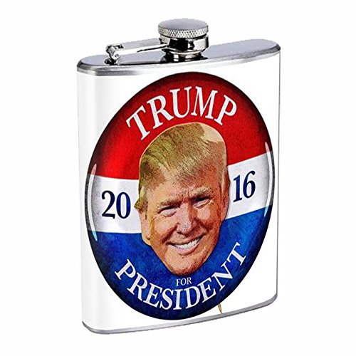 Amazon.com | Flask Donald Trump S10 Stainless Steel 8oz Hip Silver ...