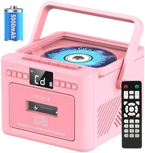 Amazon.com: Sunoony Boombox Cassette CD Player Combo with Bluetooth, FM ...