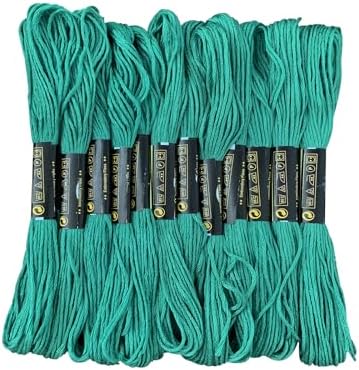 Amazon.com: 12 Skeins Embroidery Floss Green Color, Friendship Bracelet ...