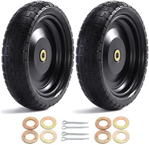 Amazon.com: Steerling Tire Co. 10 inch Flat Free Wheelbarrow Tires for ...