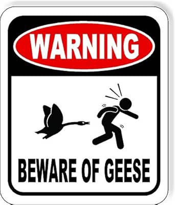 Warning Beware Geese Goose Aluminum Composite Outdoor Sign 8.5" x10 ...