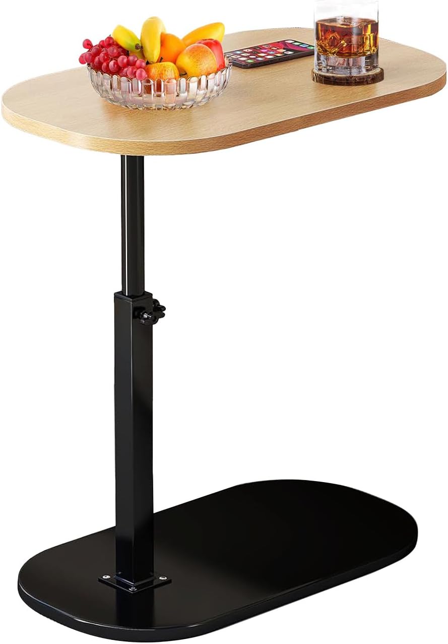 Amazon.com: YFGNOEMI C Shaped End Table, Adjustable Height Couch Side ...