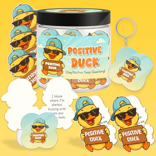 Amazon.com: 60 Positive Duck Cards Jar, Affirmation Cards For Women ...