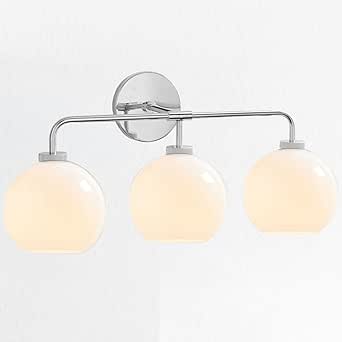 Modern Polished Chrome Triple Milky Globe Glass Shade Wall Sconce ...