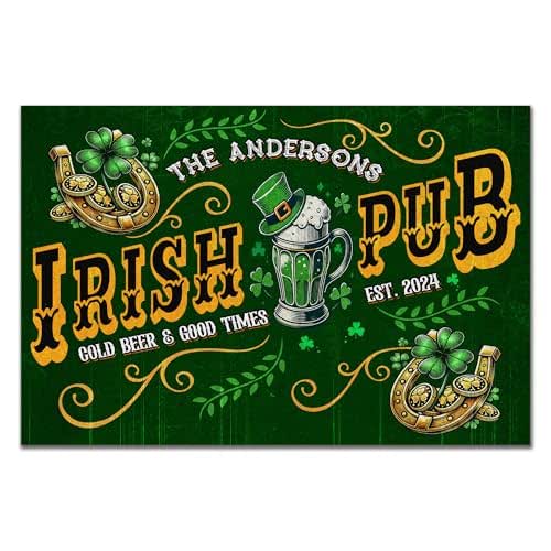 Amazon.com: Personalized Irish Bar Mat, Dish Drying Mat for Irish Pub ...