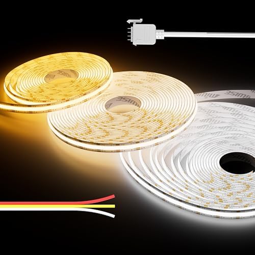 Amazon.com: ALITOVE 16.4ft Warm White COB LED Strip 3000K AC 110V 120V ...