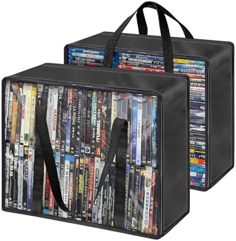 Amazon.com: PUTNATRUE DVD Storage Bags Blu-ray Storage,2 Pack Highly ...